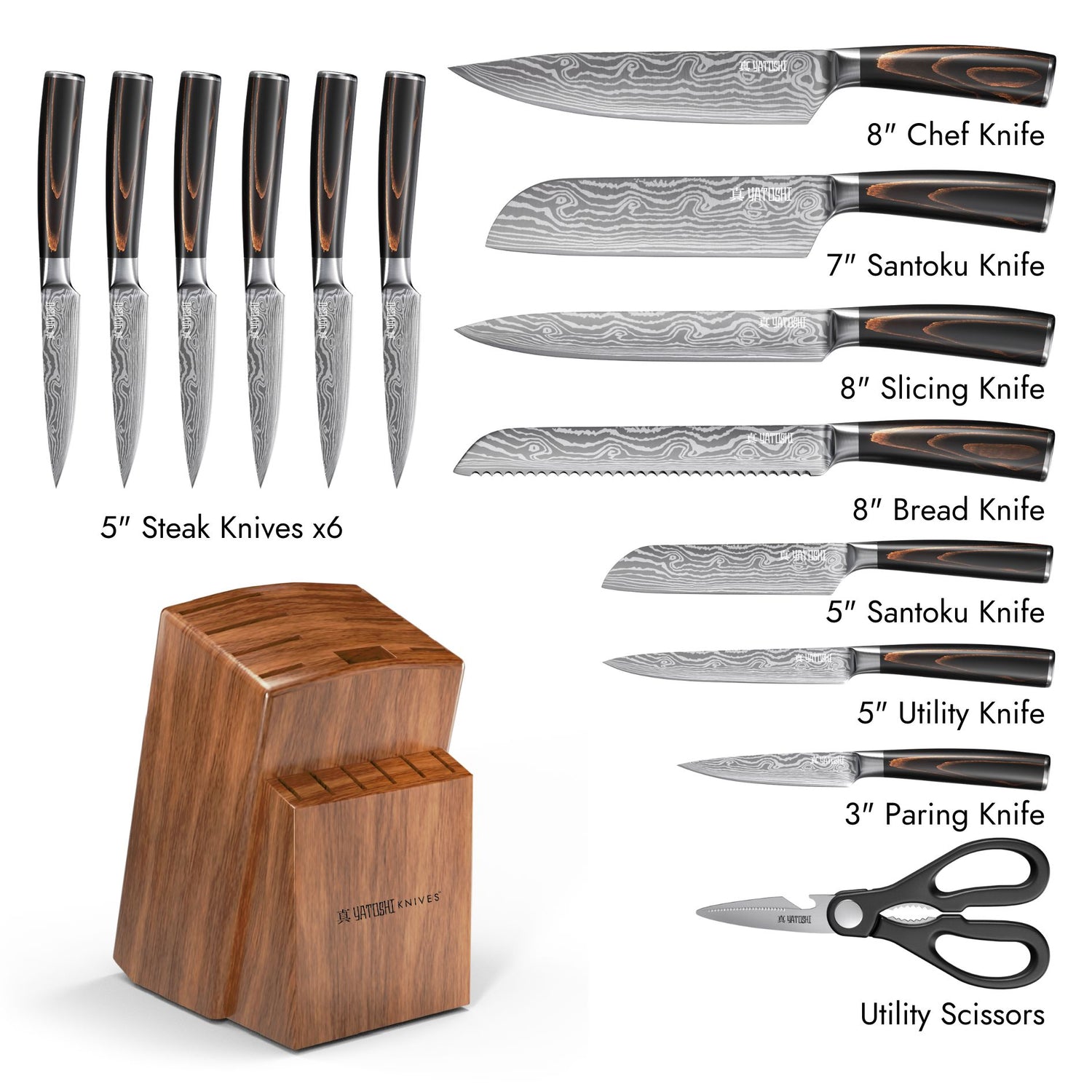Professional Kitchen Knife Block Set